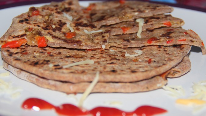 Parathas – Stuffed with Capsicum and cheese | Chitra's Healthy Kitchen