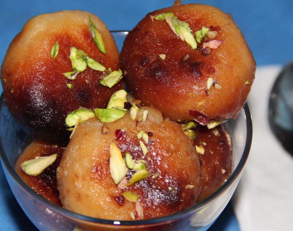 Baked jamun in honey saffron syrup | Chitra's Healthy Kitchen