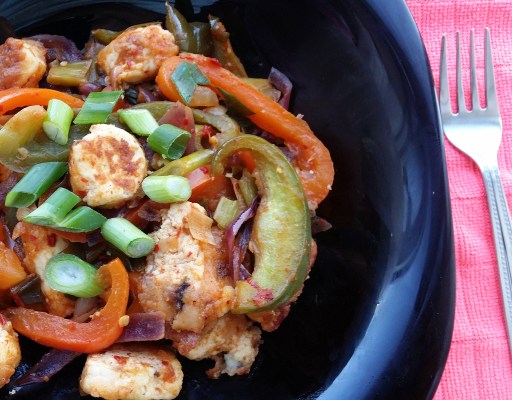 Chilli paneer dry: (Shallow fried) | Chitra's Healthy Kitchen