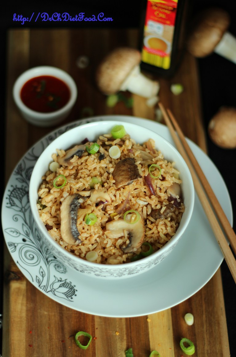 Mushroom fried rice (Indo-chinese) | Chitra's Healthy Kitchen
