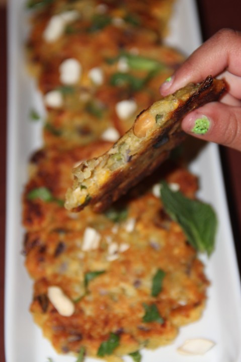 Pan fried Cashew and Channa dal fritters/vada | Chitra's Healthy Kitchen