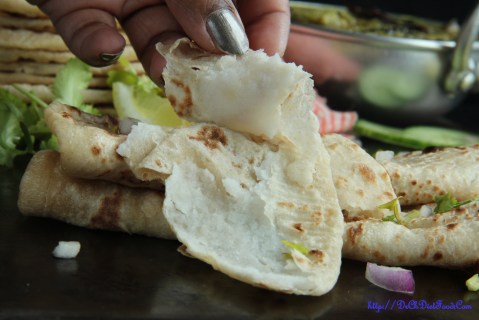 Rice flour dumpling stuffed chapathi | Chitra's Healthy Kitchen