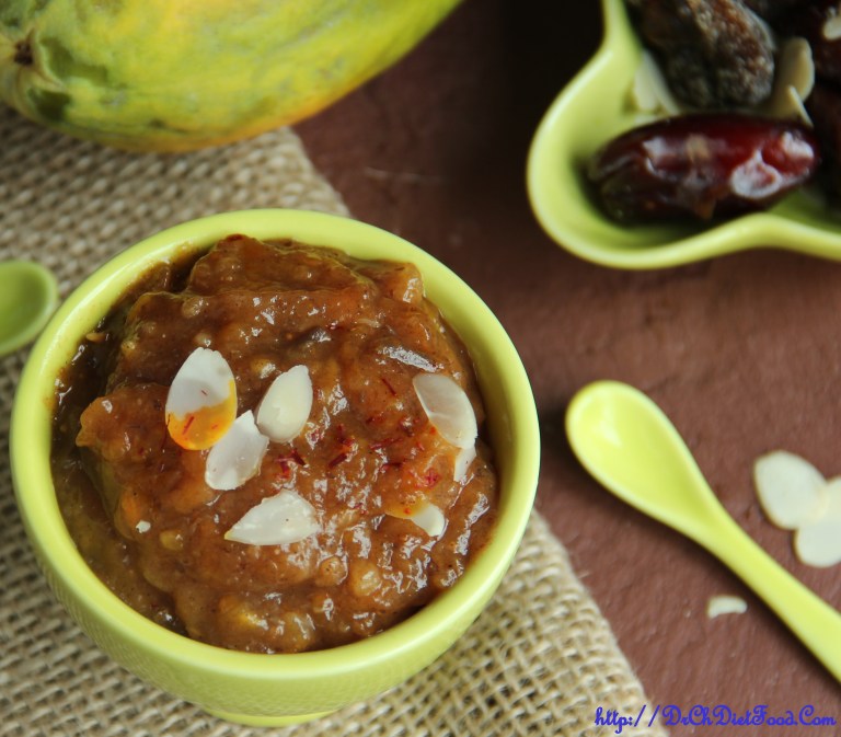 Papaya Figs and Dates – Halwa | Chitra's Healthy Kitchen